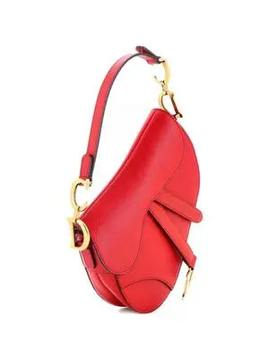 Dior Saddle Handbag Leather Mini Shoulder Bag - Red