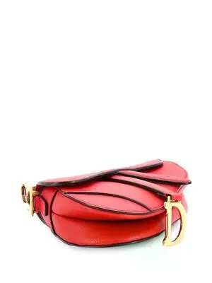 Dior Saddle Handbag Leather Mini Shoulder Bag - Red
