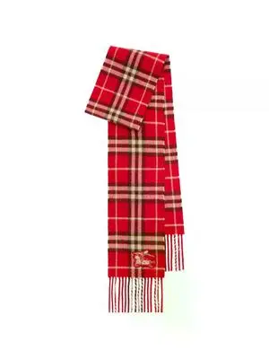 Burberry Check Fringing Scarf - Red