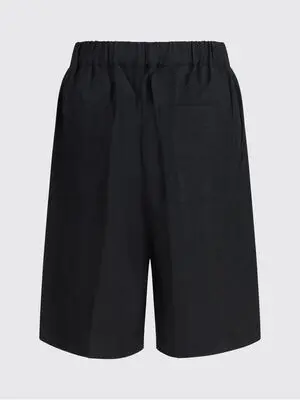 LANEUS Linen Blend Chino Shorts - Black