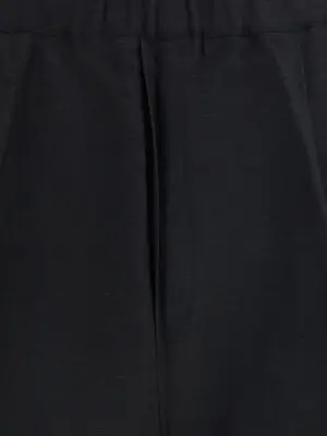 LANEUS Linen Blend Chino Shorts - Black