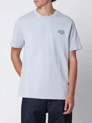 A.p.c. Short Sleeve Cotton T-shirt - Gnawed Blue