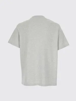 A.p.c. Short Sleeve Cotton T-shirt With Contrasting Logo Print - Grey