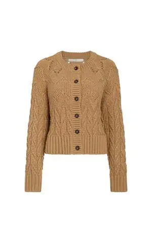 MARIE OLIVER Esme Button-front Cable Knit Cardigan