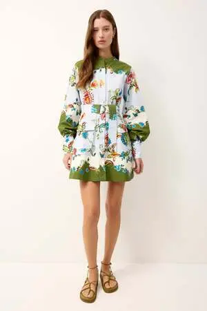 MARIE OLIVER Printed Cotton Shirt Dress