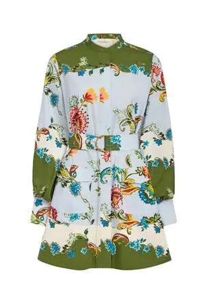 MARIE OLIVER Printed Cotton Shirt Dress
