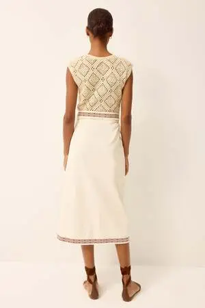 MARIE OLIVER Luca Embroidered Wrap Skirt - Ruby