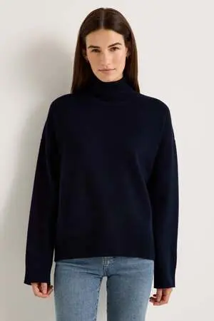 MARIE OLIVER Oversized Knit Sweater - Navy