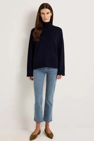 MARIE OLIVER Oversized Knit Sweater - Navy