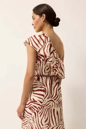 MARIE OLIVER Raya One-shoulder Striped Maxi Dress