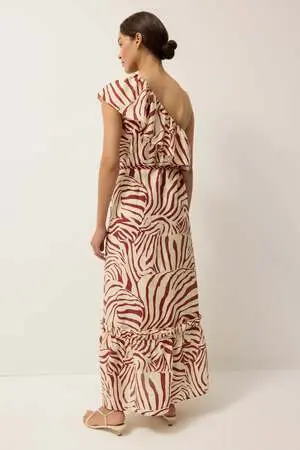 MARIE OLIVER Raya One-shoulder Striped Maxi Dress