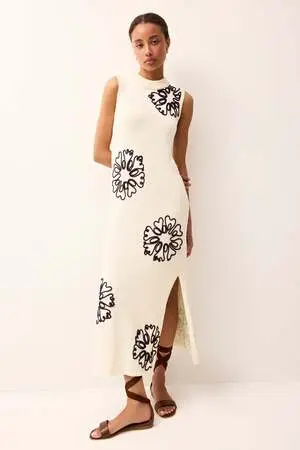 MARIE OLIVER Patricia Embroidered Knit Dress