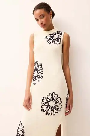 MARIE OLIVER Patricia Embroidered Knit Dress