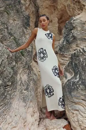 MARIE OLIVER Patricia Embroidered Knit Dress
