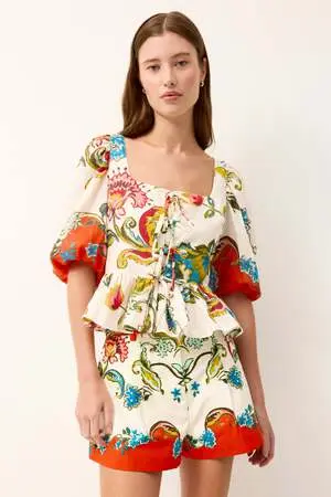 MARIE OLIVER Printed Top With Square Neckline