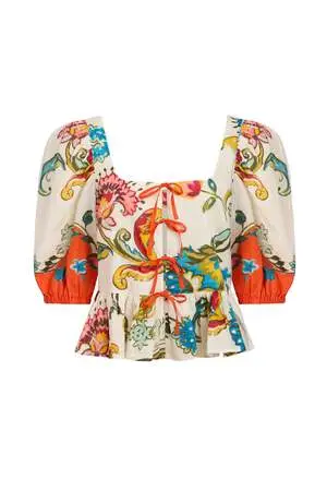 MARIE OLIVER Printed Top With Square Neckline