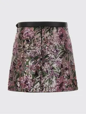 SELF-PORTRAIT Belted Floral Skirt