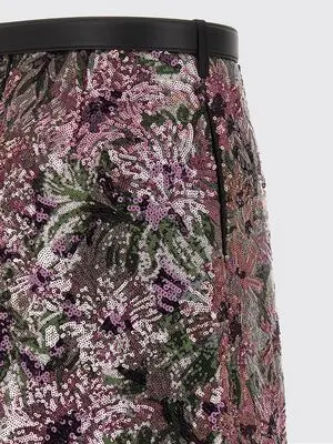 SELF-PORTRAIT Sequined Floral Mini Skirt - Pink