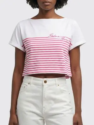Balmain Striped T-shirt - Fuchsia