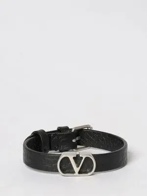 Valentino Garavani Vlogo Signature Leather Bracelet - Black