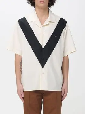 Valentino Garavani Cotton Shirt With Logo - Beige