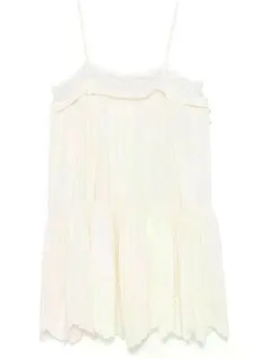 Chloé Lace-trim Mini Dress - Neutrals