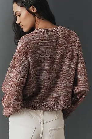 PILCRO Goldie Wool Blend Long-sleeve Crew-neck Sweater - Tortoise