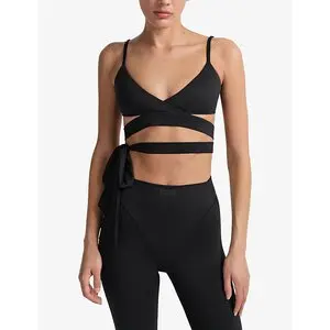 NIKESKIMS Matte Wrap-front Bra - Obsidian