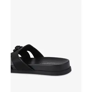 Kurt Geiger Faux-leather Slides With Embellishment - Black