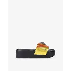 Kurt Geiger Meena Eagle Platform Woven Slides - Mult/other