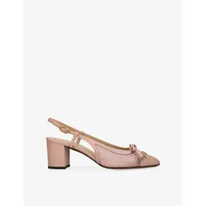 Valentino Garavani Valet Du Roi 60 Mesh And Leather Slingbacks - Pink