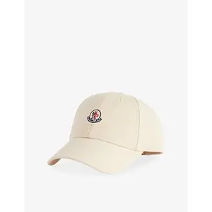 Moncler Logo-badge Cotton Baseball Cap - Ivory