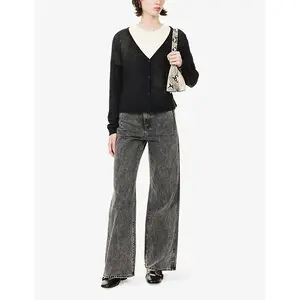 American Vintage V-neck Wool-blend Cardigan - Noir