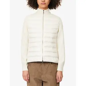 Moncler Padded Zip-up Wool And Nylon Cardigan