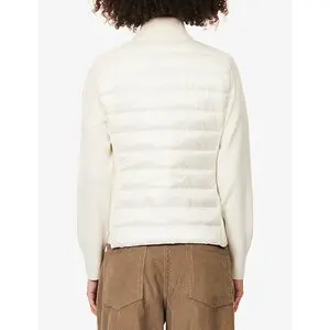 Moncler Padded Zip-up Wool And Nylon Cardigan