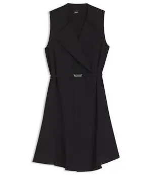 BOSS Crepe Wrap Dress - Black