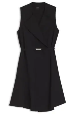 BOSS Crepe Wrap Dress - Black