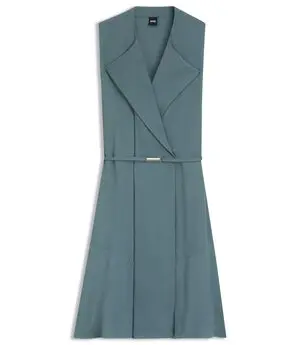 BOSS Crepe Wrap Dress - Blue