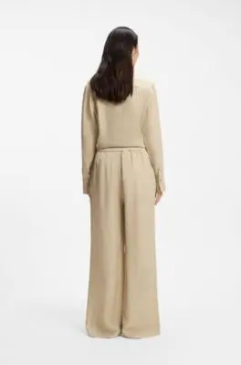 BOSS Relaxed-fit Drawcord Trousers - Light Beige