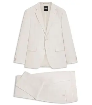 BOSS Two-piece Slim-fit Suit In Stretch Fabric - White