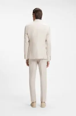 BOSS Two-piece Slim-fit Suit In Stretch Fabric - White
