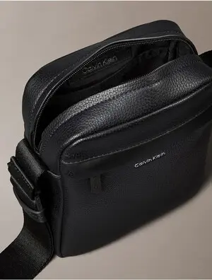 Calvin Klein Pebbled Reporter Bag - Black
