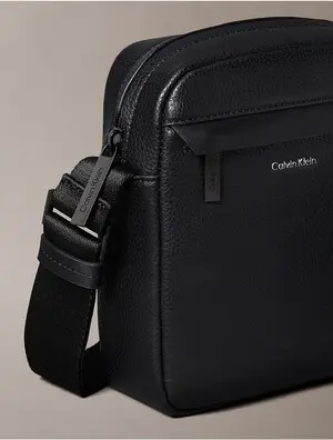 Calvin Klein Pebbled Reporter Bag - Black