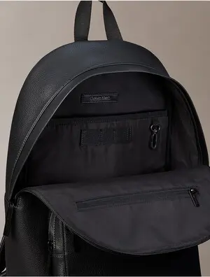Calvin Klein Pebbled Round Backpack - Black