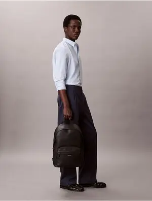 Calvin Klein Pebbled Round Backpack - Black