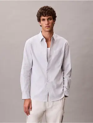 Calvin Klein Stripe Seersucker Classic Button-down Shirt