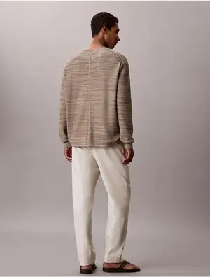 Calvin Klein Linen Blend Pleated Pull-on Pants - Oatmeal