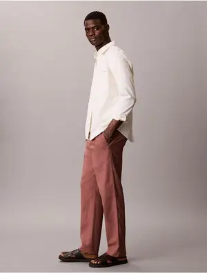 Calvin Klein Linen Blend Pleated Pull-on Pants - Sierra Brown