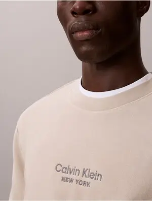 Calvin Klein Logo Graphic Terry Crewneck Sweatshirt