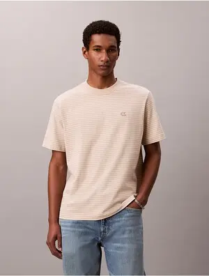 Calvin Klein Stripe Relaxed T-shirt - White Pepper